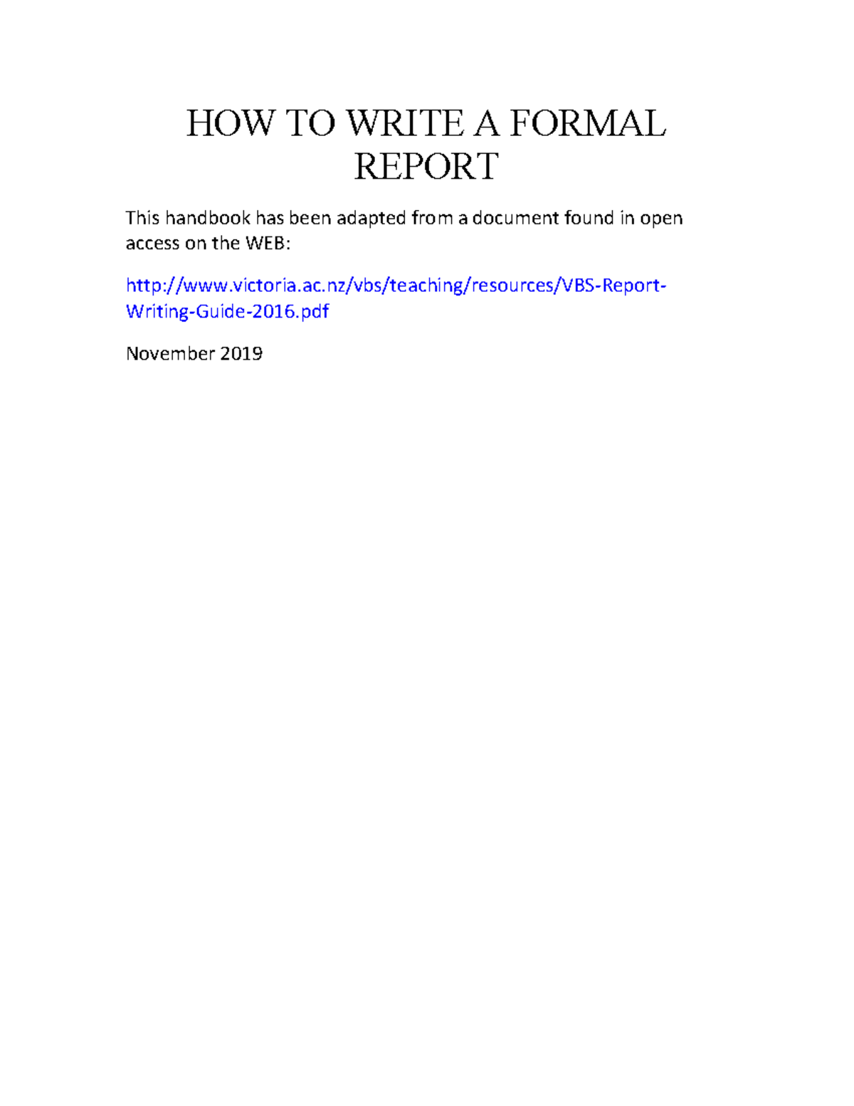 HOW TO Write A Formal Report 1 - Warning: TT: undefined function: 32 ...