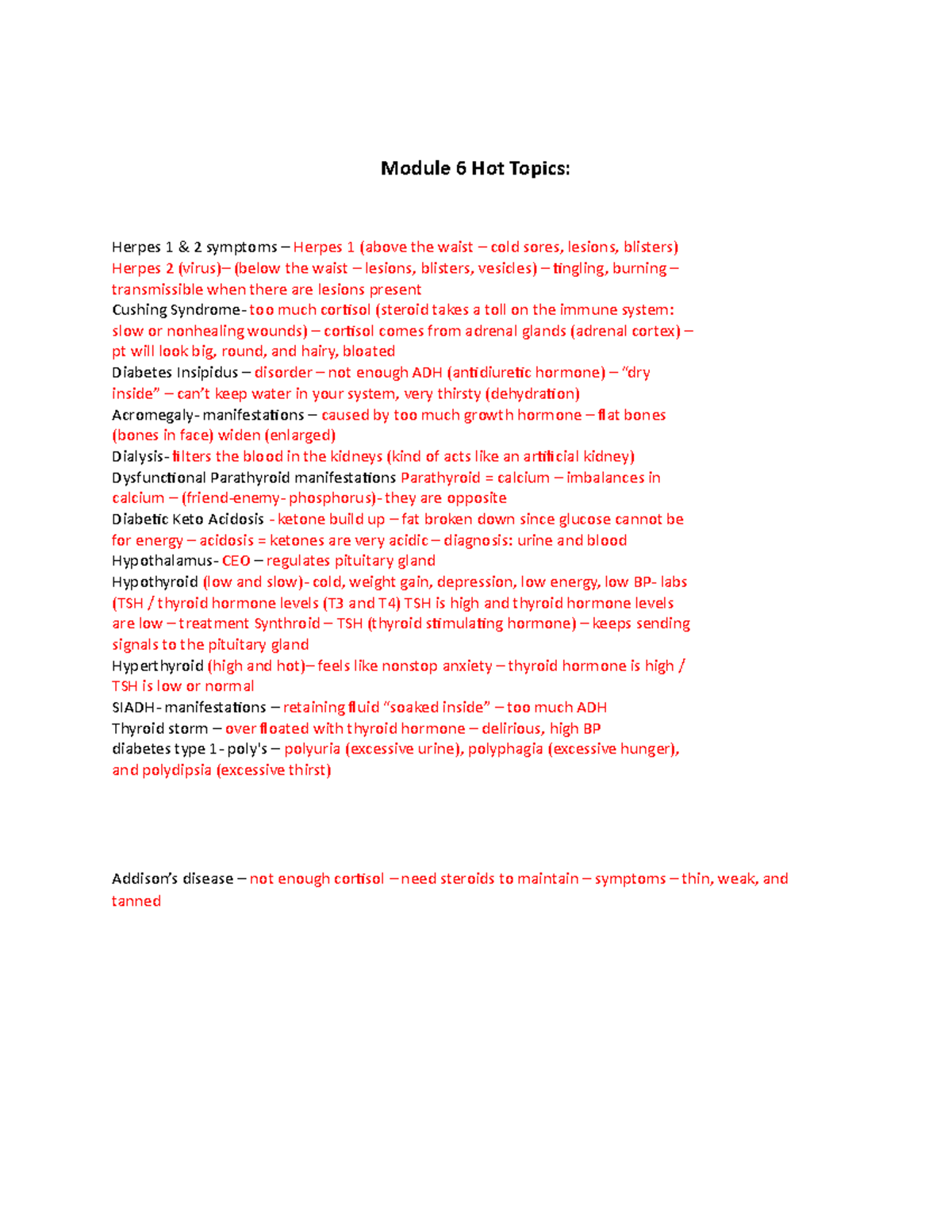 HOT Topics Module 6 - Module 6 Hot Topics: Herpes 1 & 2 symptoms ...