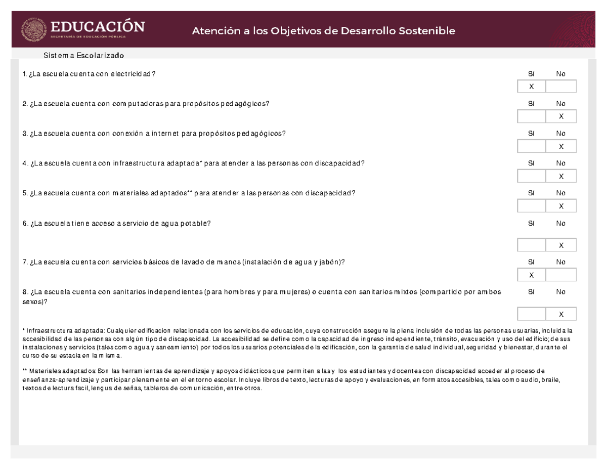 C911 EPI Objetivos Desarrollo Sostenible 2024 21DPR1948A - 1. ¿La ...