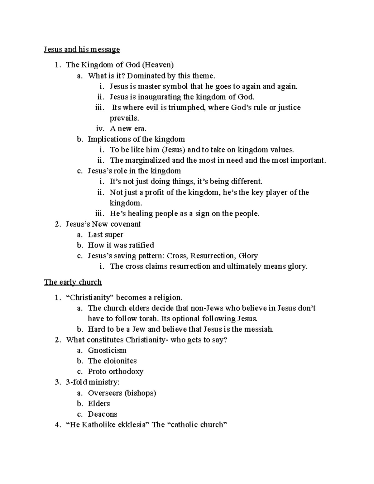 Jesus and his message - Notes from Peter Feldmeier's Course - Jesus and ...