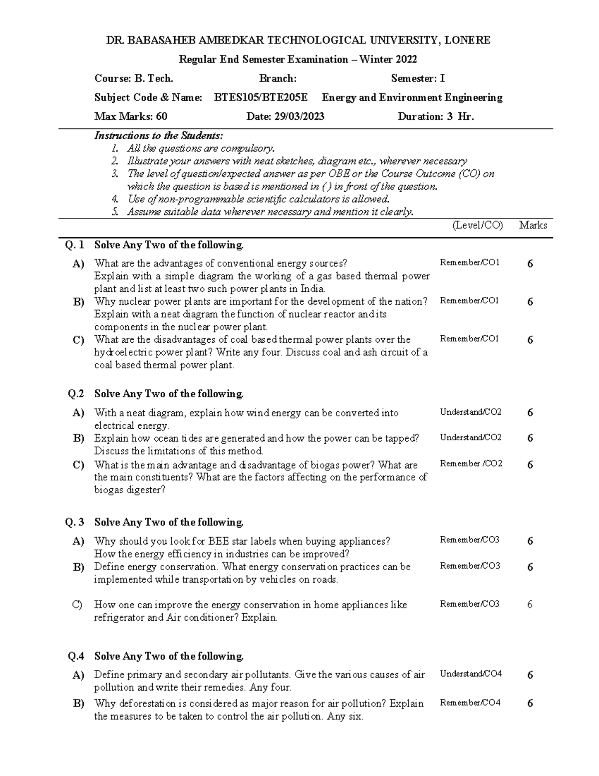 EEE Question paper winter 2022 - DR. BABASAHEB AMBEDKAR TECHNOLOGICAL ...