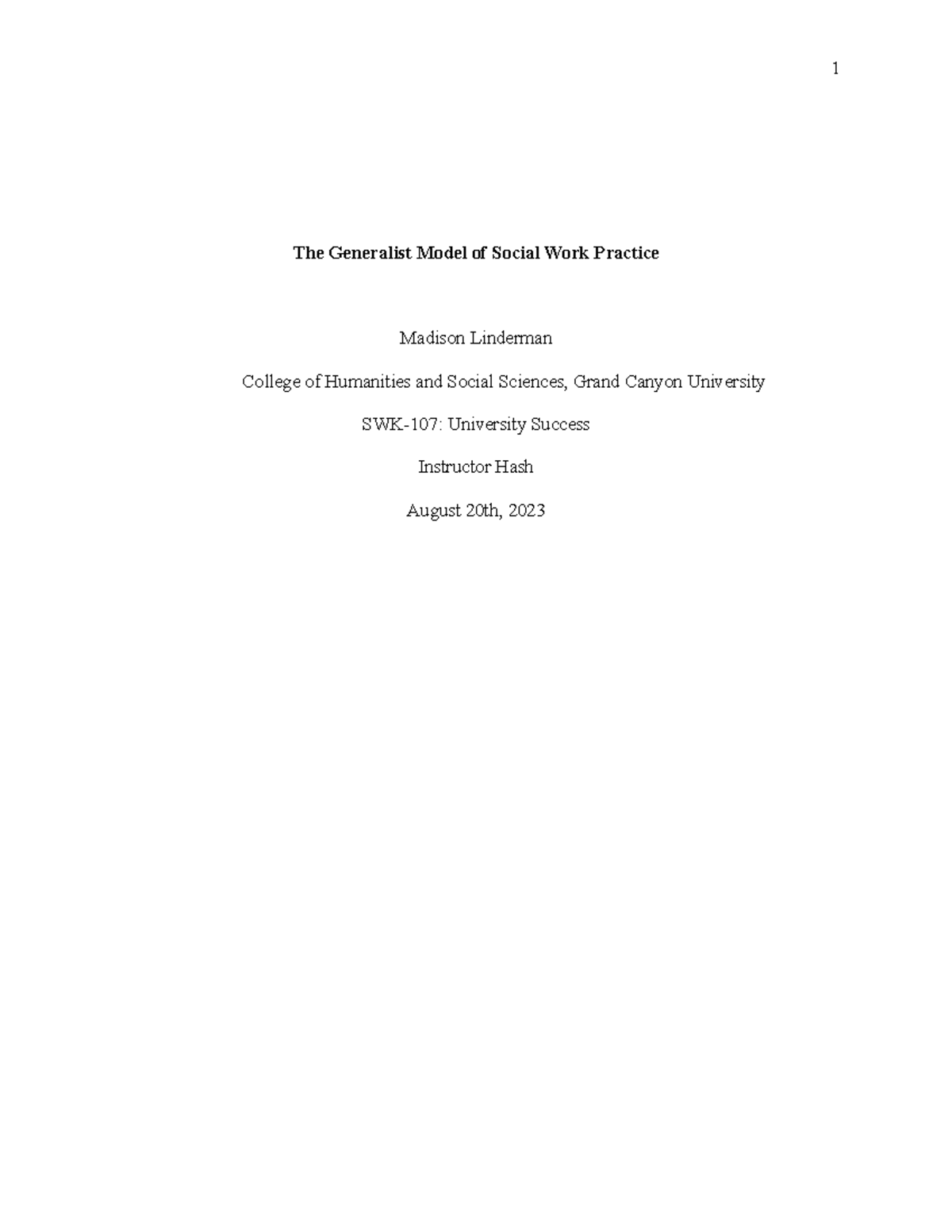 The Generalist Model of Social Work Practice - The generalist model is ...