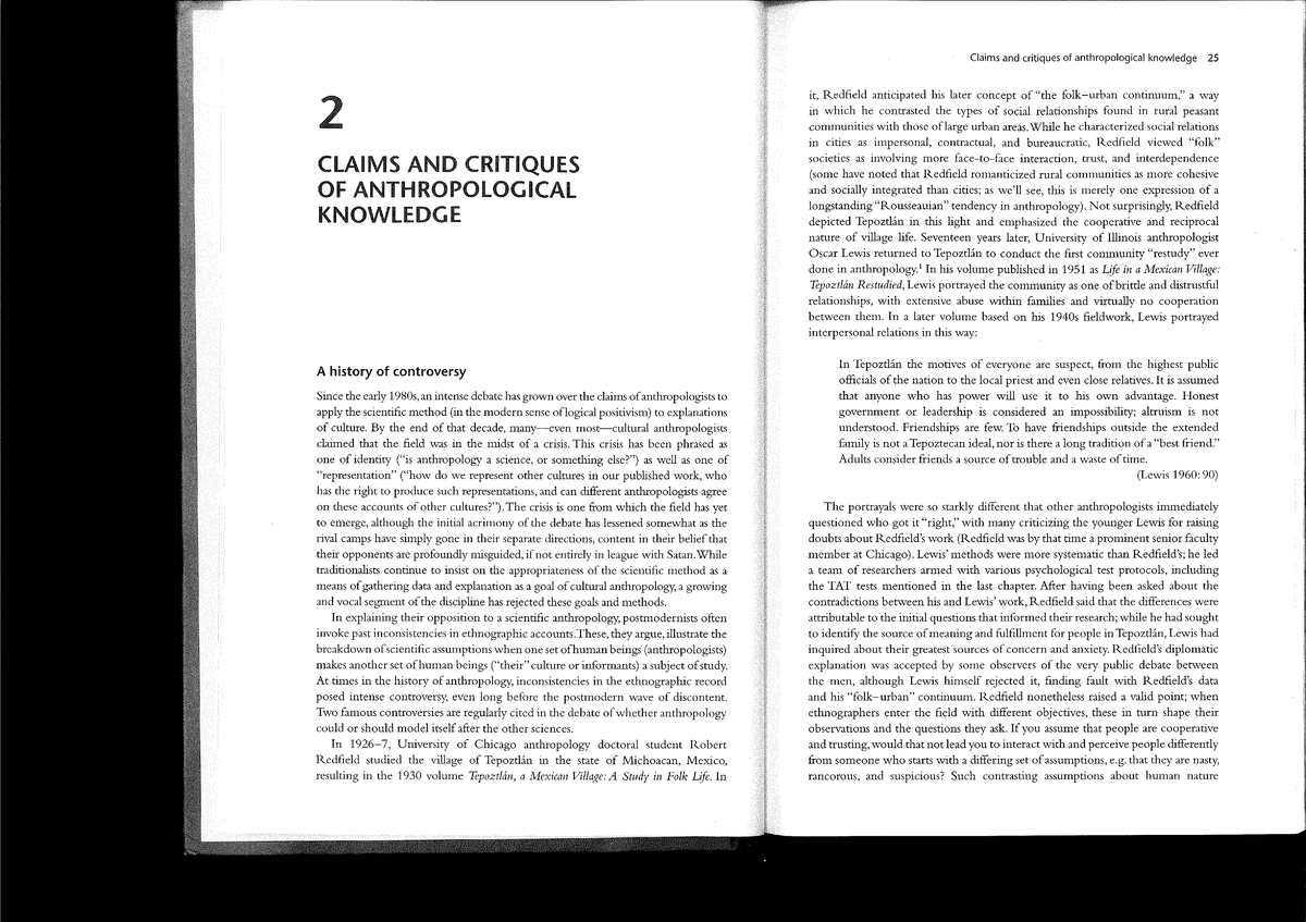 “Claims and critiques of anthropological knowledge.” In Engaging ...