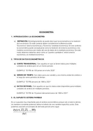 Sílabo econometría 2 - Silabo - Sílabo 138425 - Econometría II I. Información general Nombre del ...