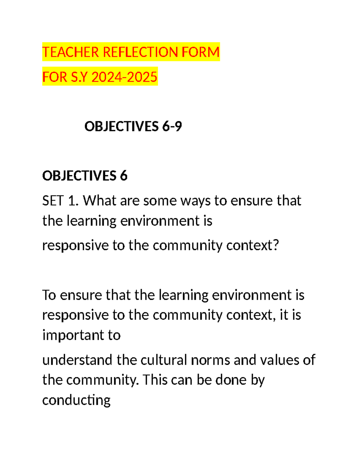 Teacherreflectionformnewset-240414234526-6cc33eec - TEACHER REFLECTION ...