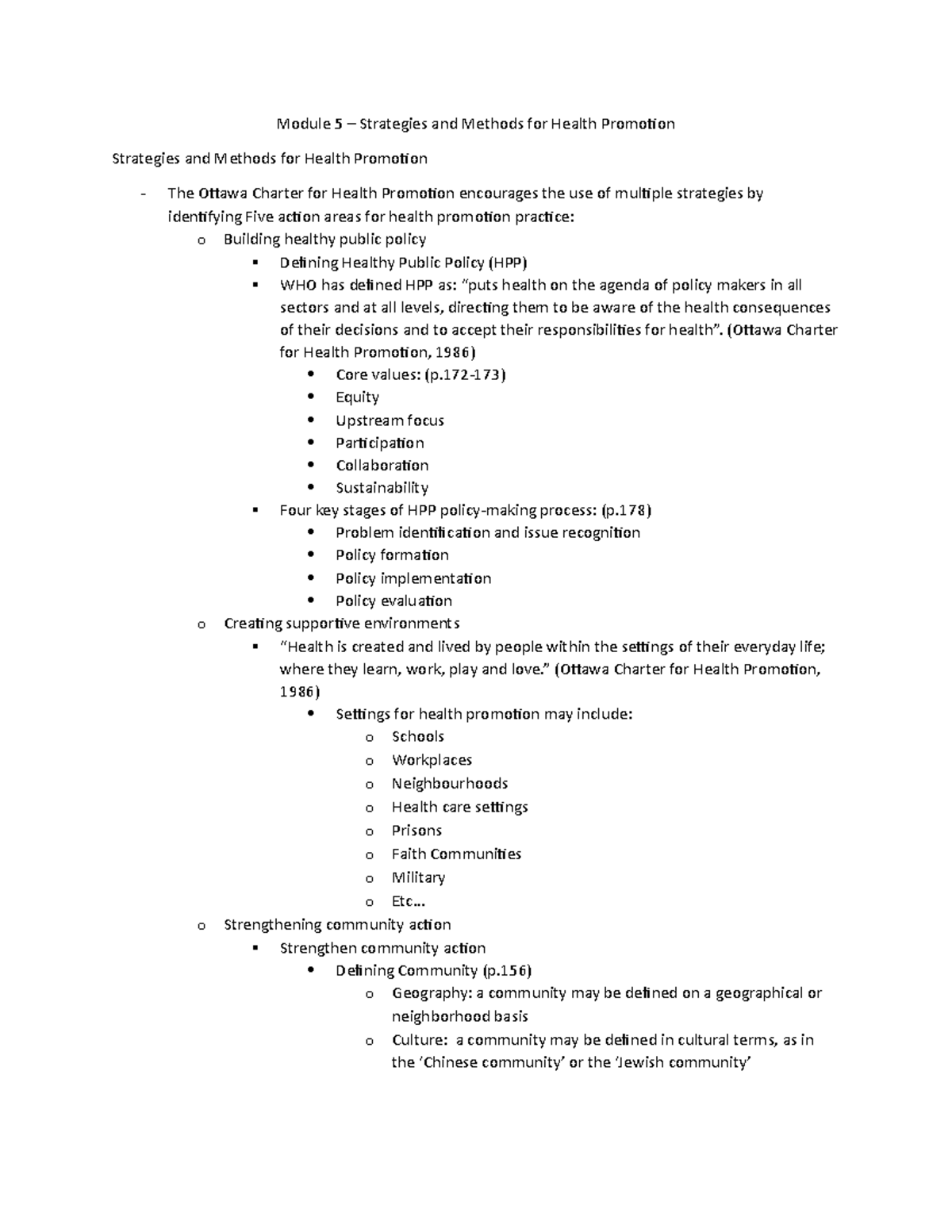 Module 5 Strategies and Methods for Health Promotion - Module 5 ...