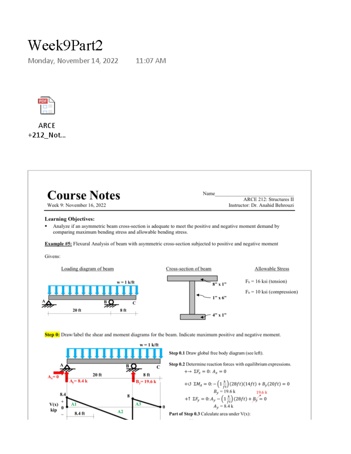 Cal Poly ARCE 212 Structures 2 Notes 19 - flexural analysis of beam ...
