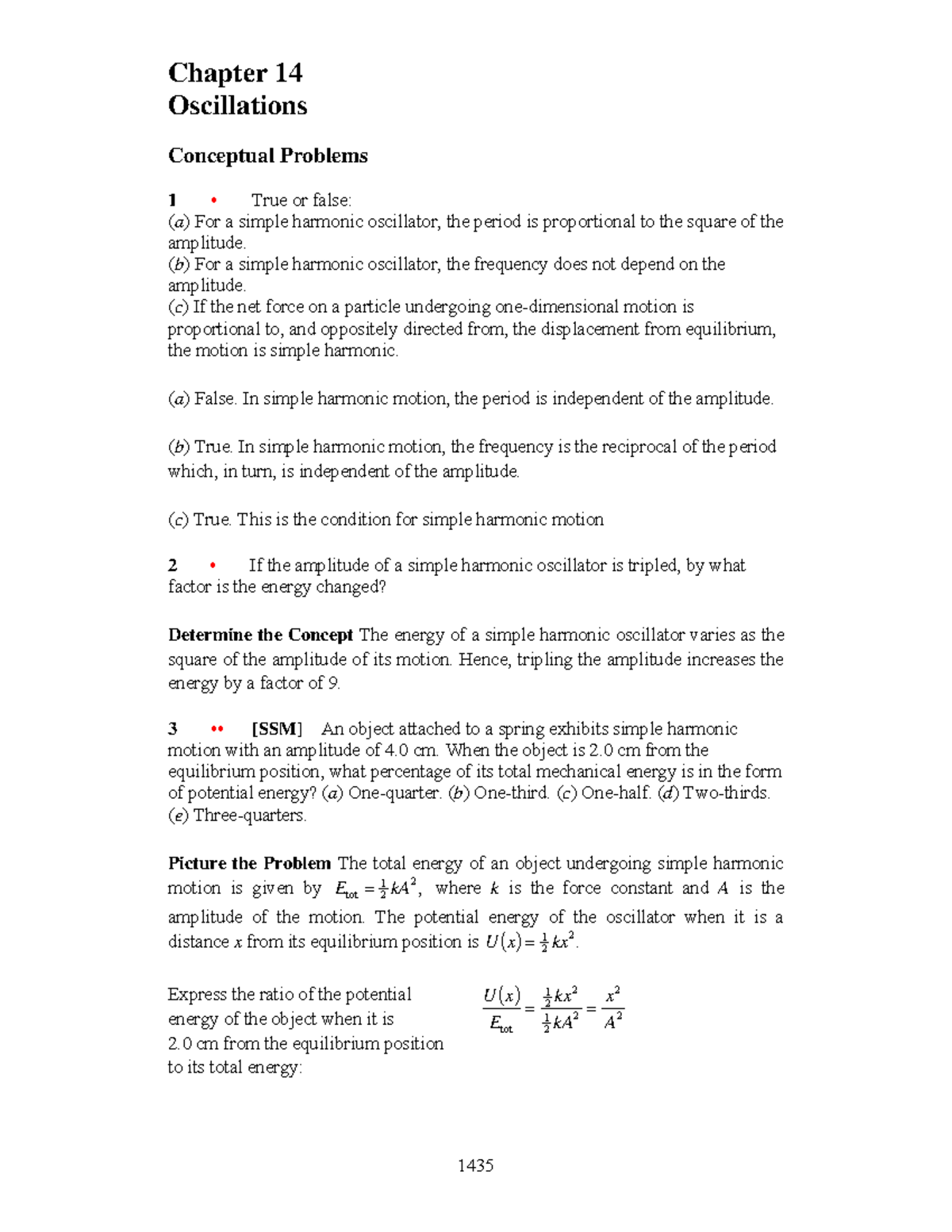 Ch14 - Homework practical-Solutions for student - ####### 1435 Chapter 14 Oscillations ...