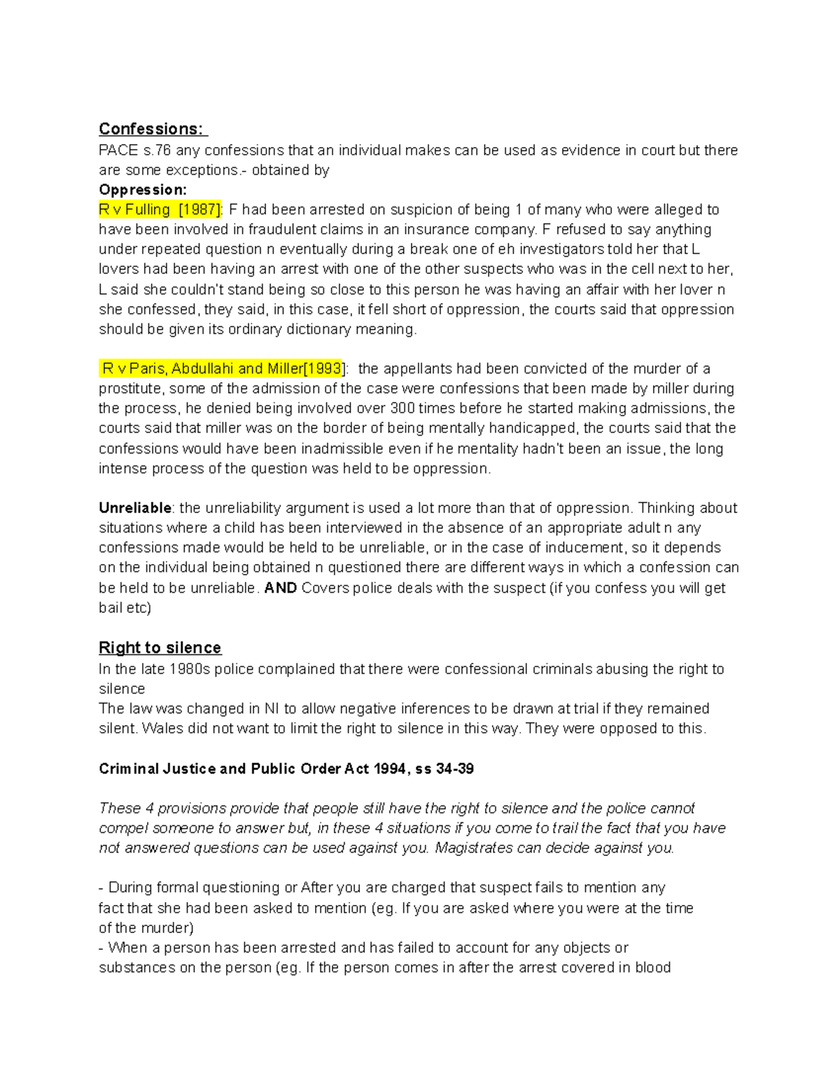 Confessions police powers - Confessions: PACE s any confessions that an ...