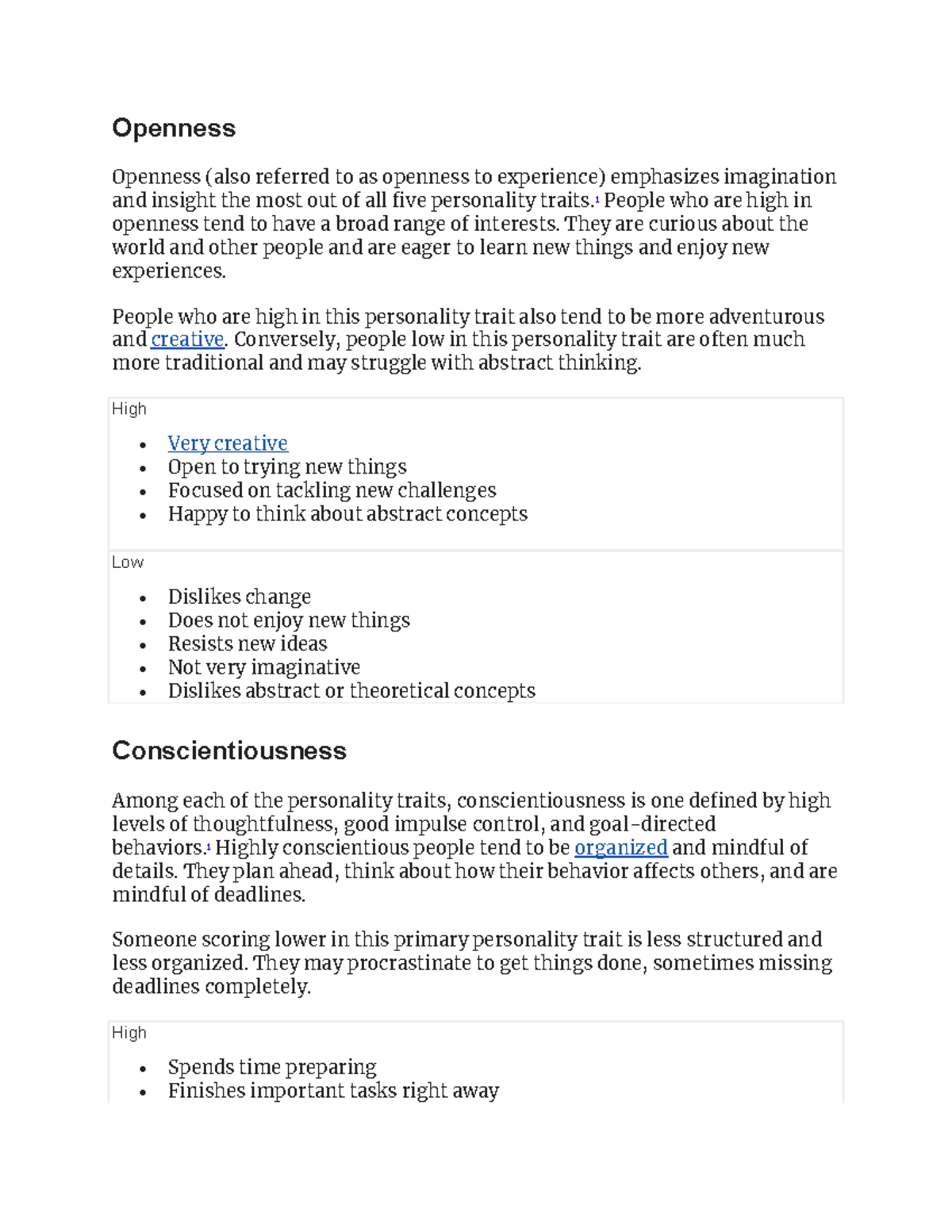 DAKS-5 - Summary of the big 5 - Openness Openness (also referred to as ...