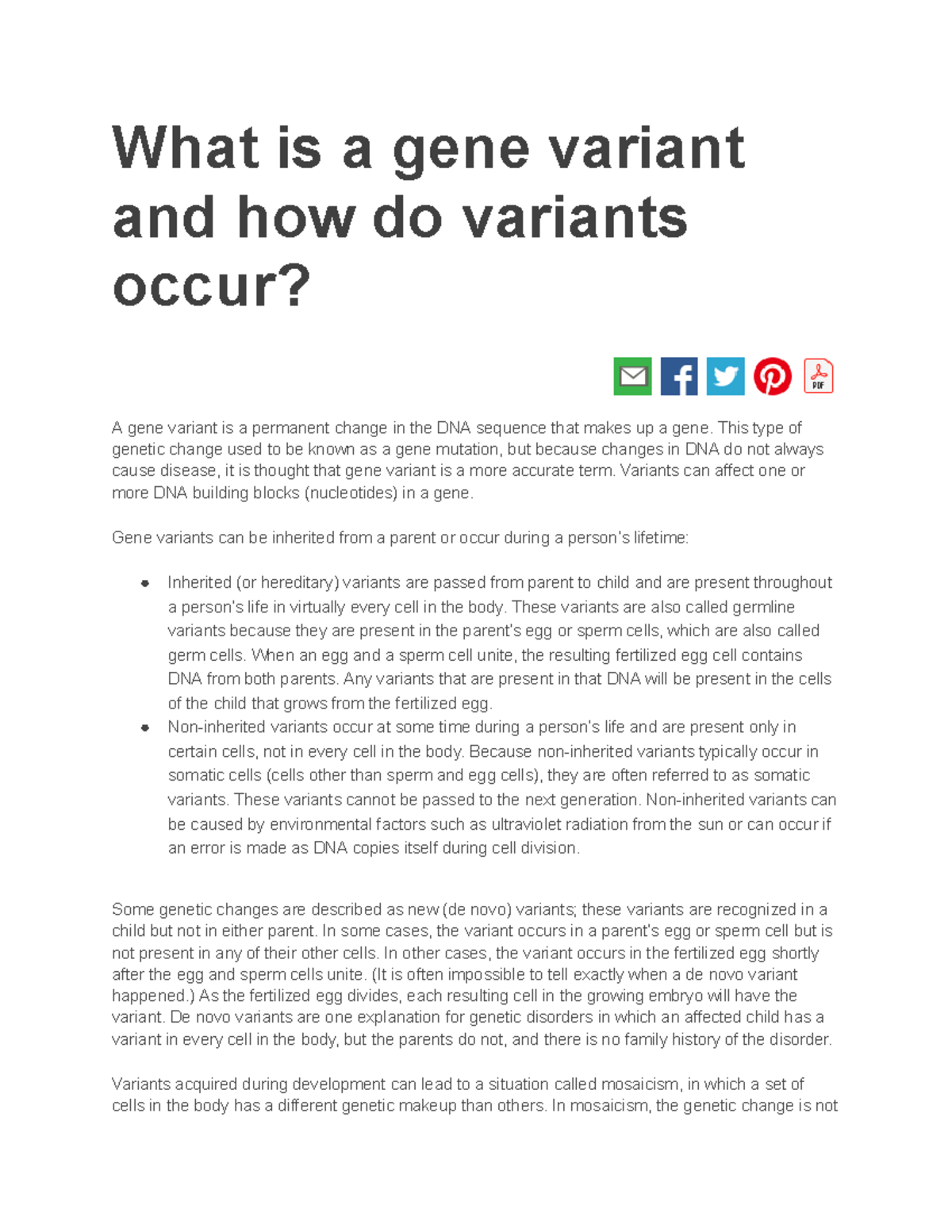 What is a gene variant and how do variants occur - What is a gene ...