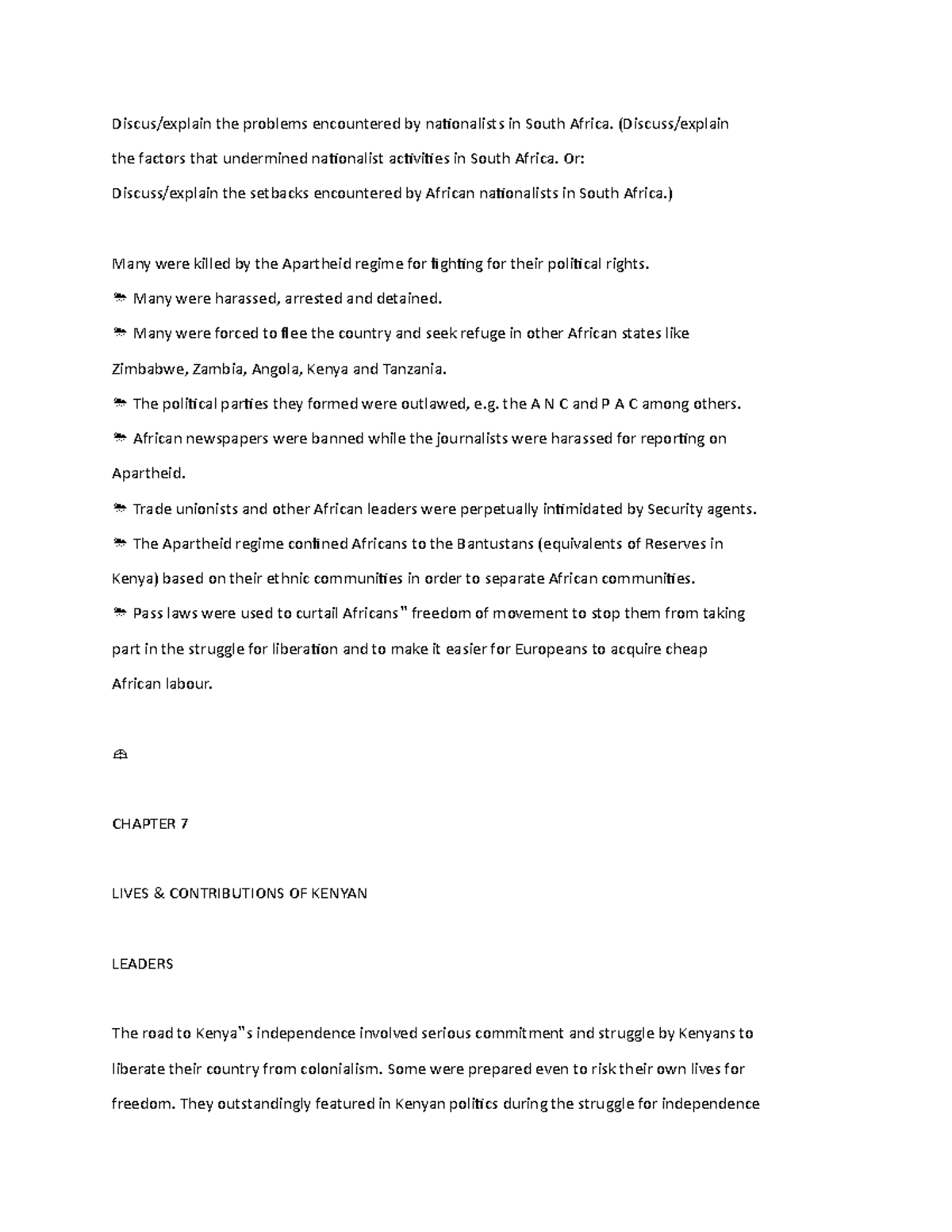 Notes 78 - Discus/explain the problems encountered by nationalists in ...