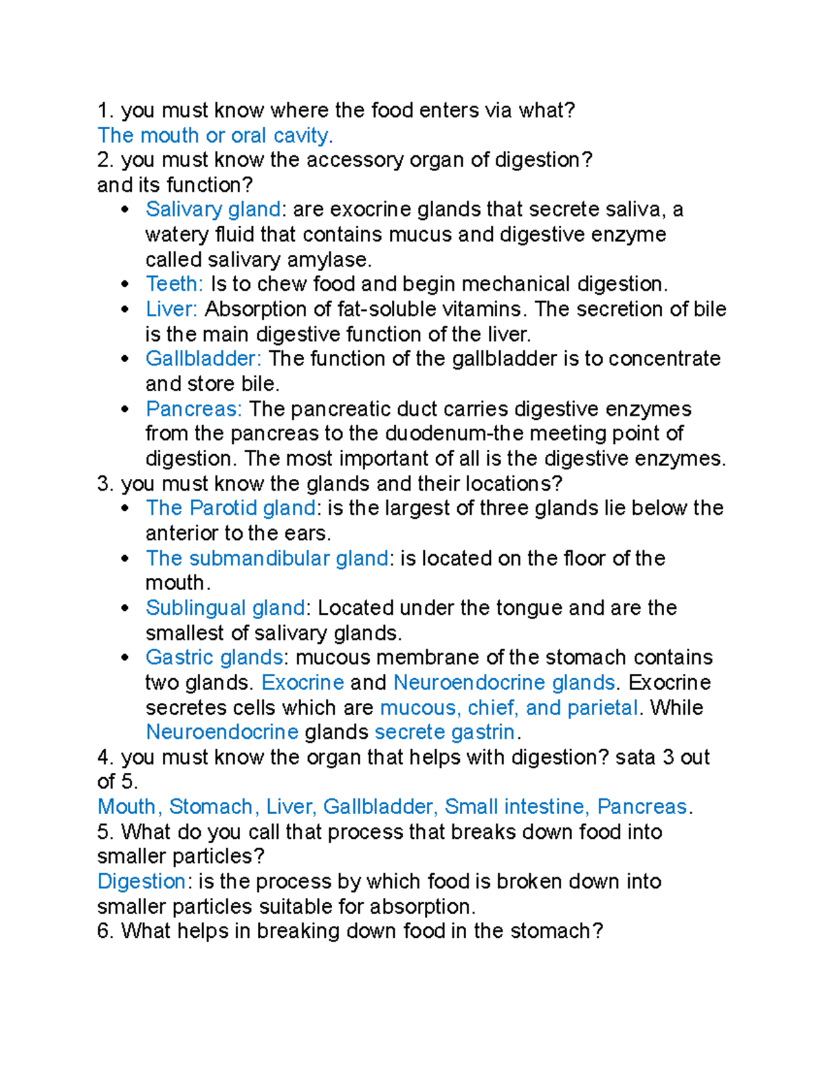 Quiz 9 GI tract - Musculoskeletal - you must know where the food enters ...
