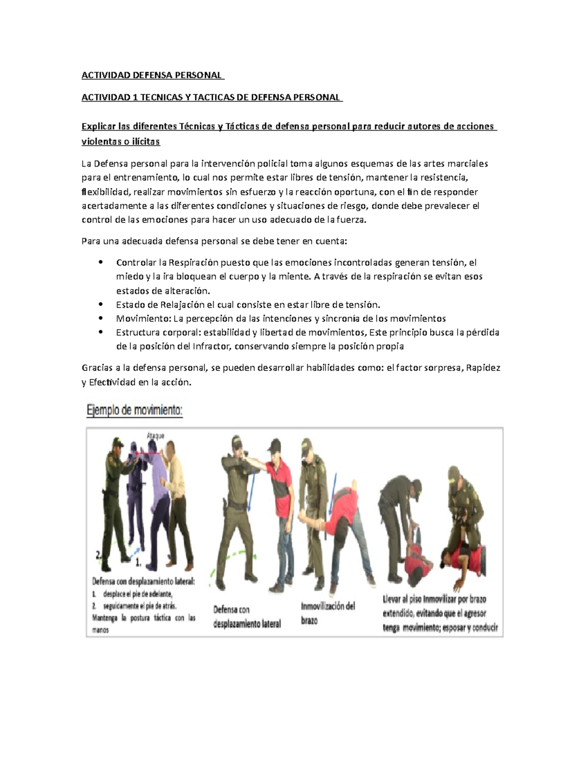 Actividad Defensa Personal - ACTIVIDAD DEFENSA PERSONAL ACTIVIDAD 1 ...