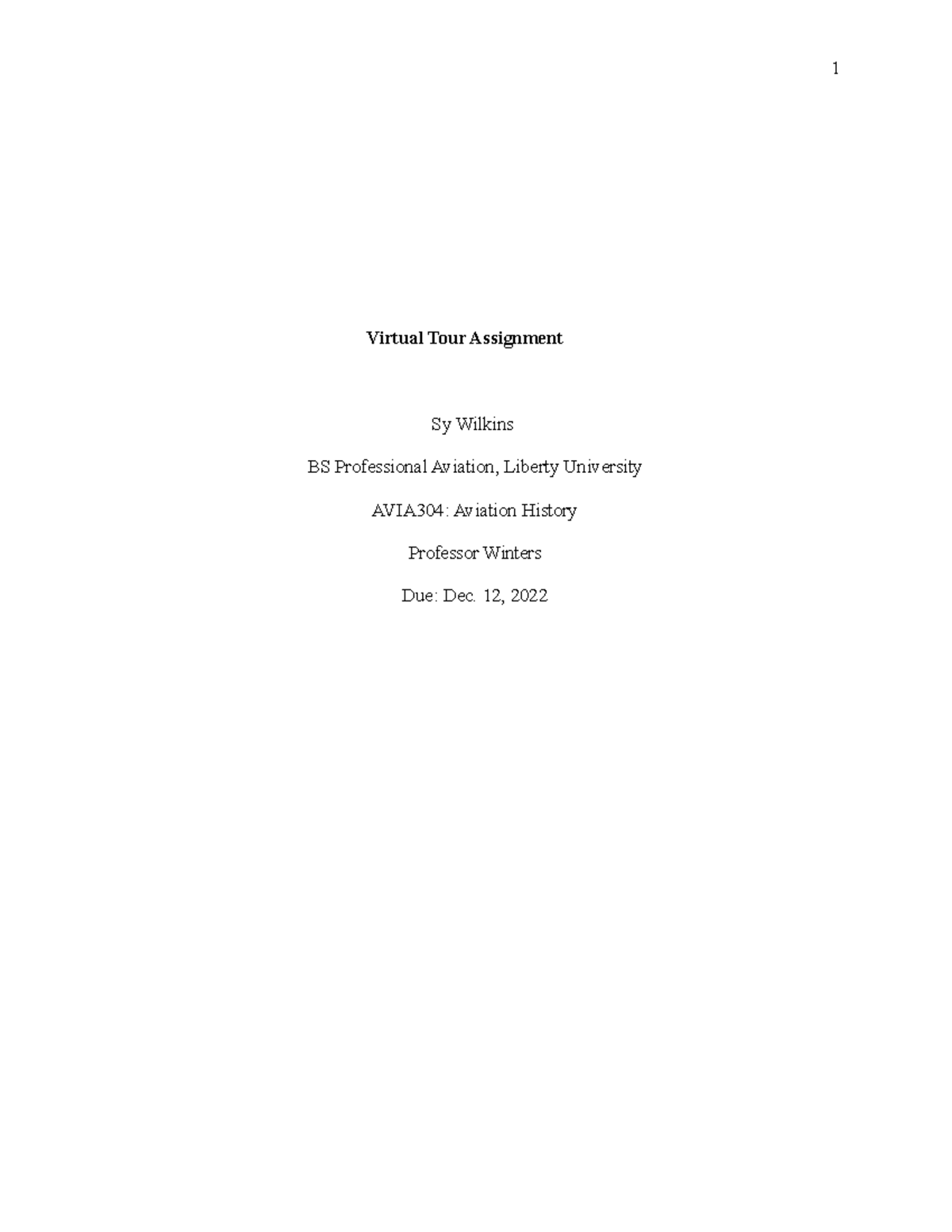 Virtual tour Assignment - Virtual Tour Assignment Sy Wilkins BS ...