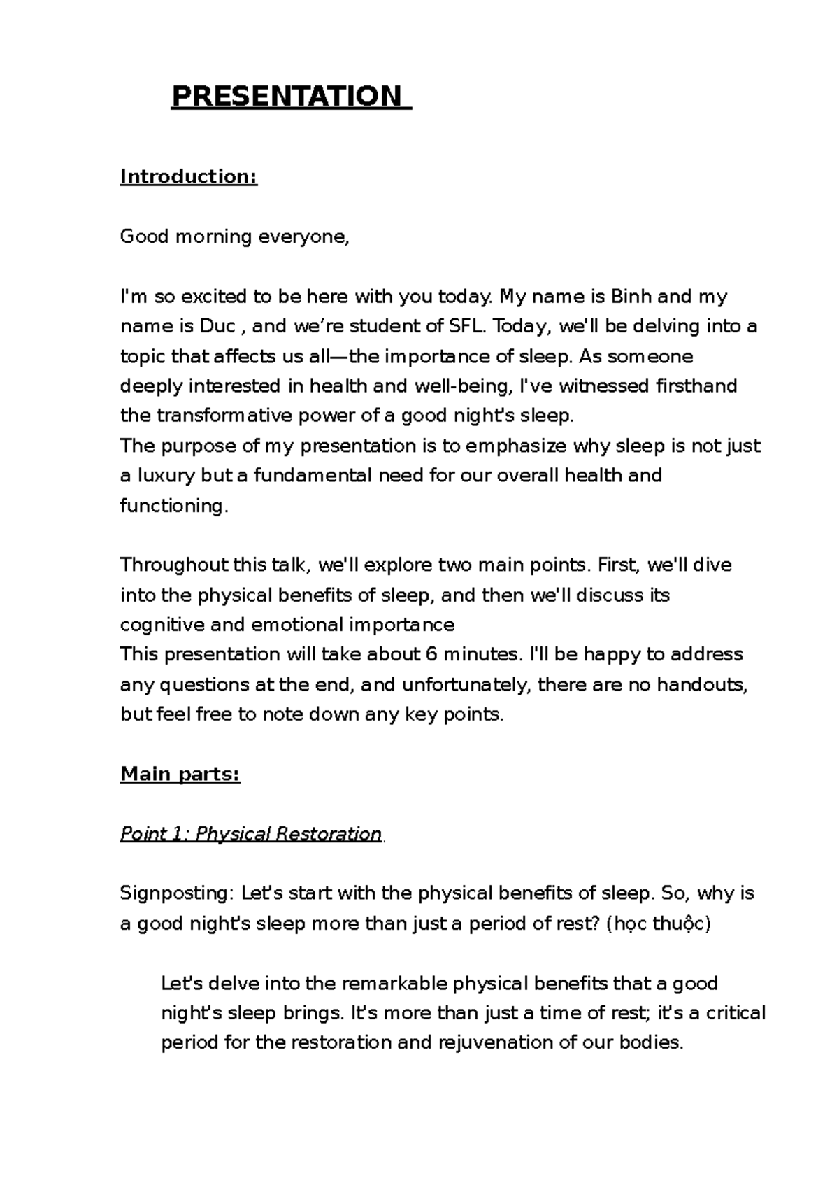 Presentation - PRESENTATION Introduction: Good morning everyone, I'm so ...