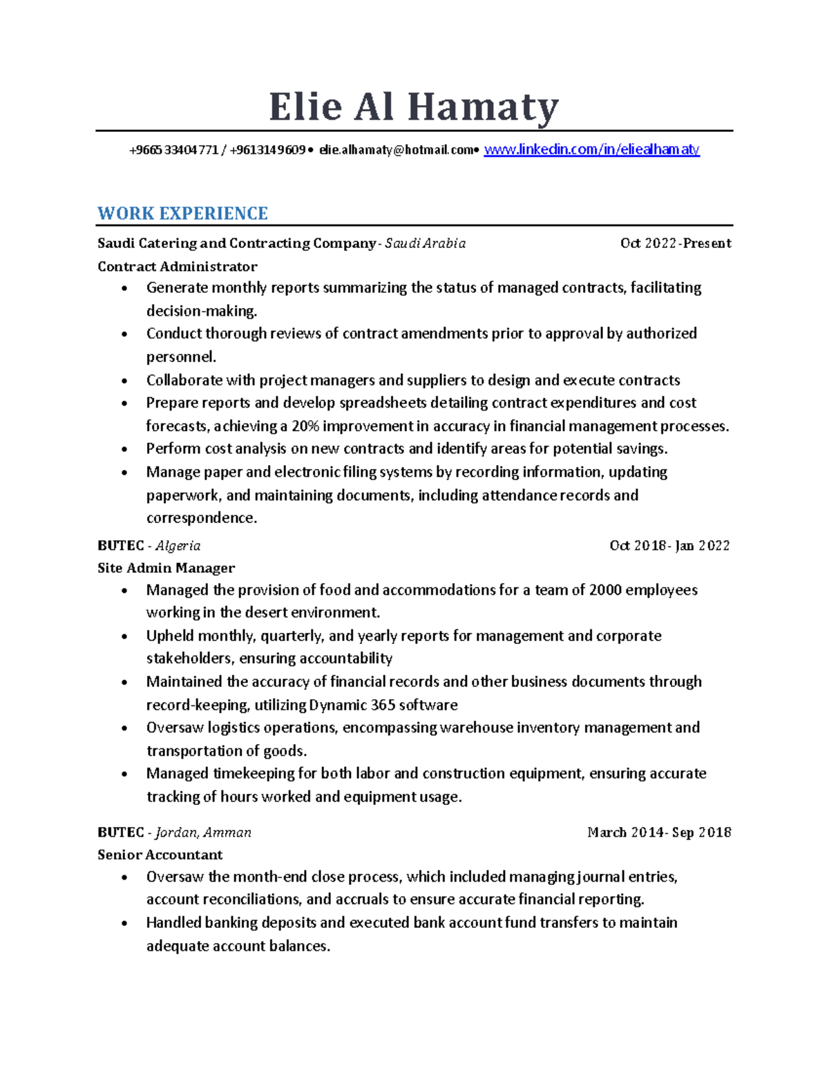 Elie Al Hamaty CV - Elie Al Hamaty +966533404771 / +9613149609 elie ...