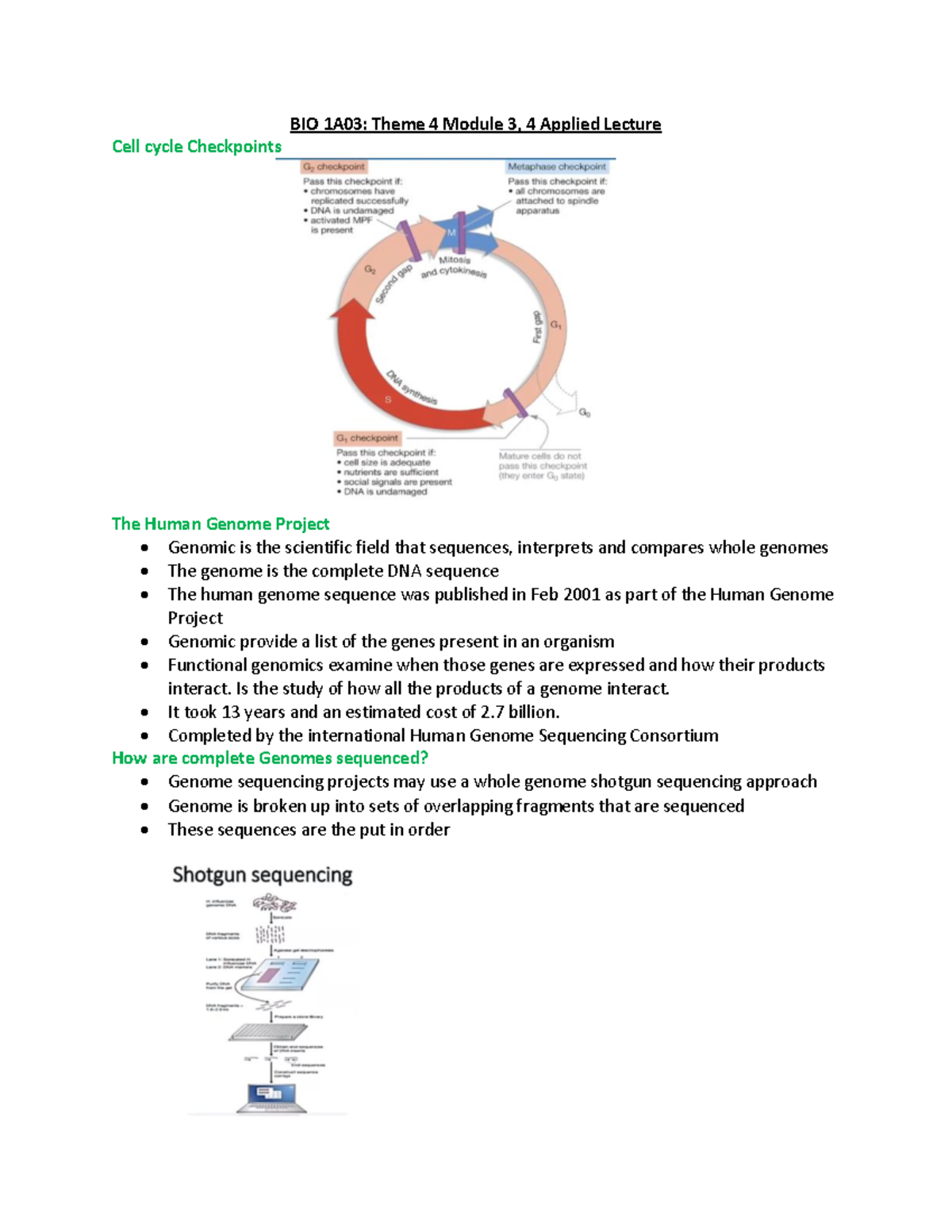 BIO 1A03- Theme 4 Module 3, 4 Applied Lecture - BIO 1A03: Theme 4 ...