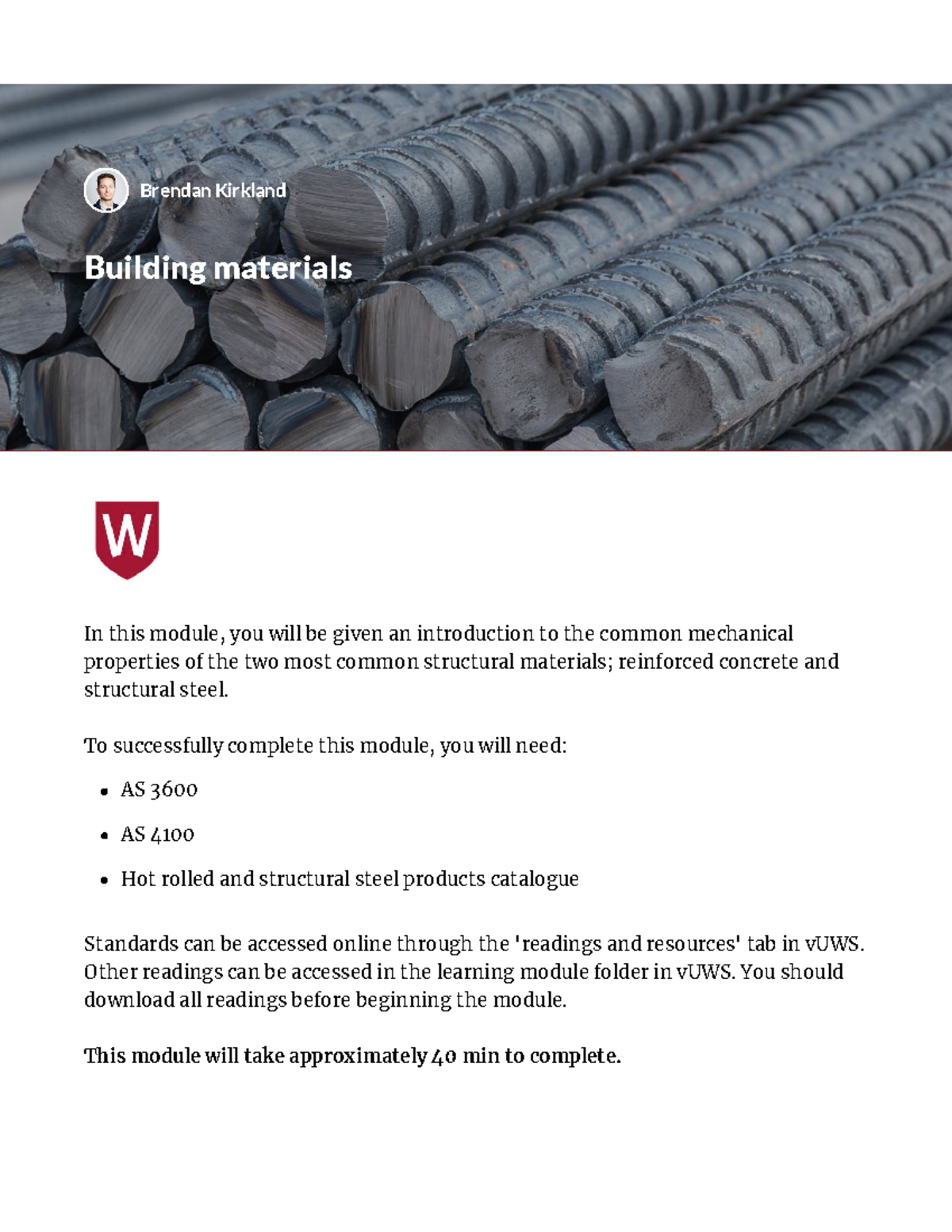 Building Materials - Notes - In this module, you will be given an ...