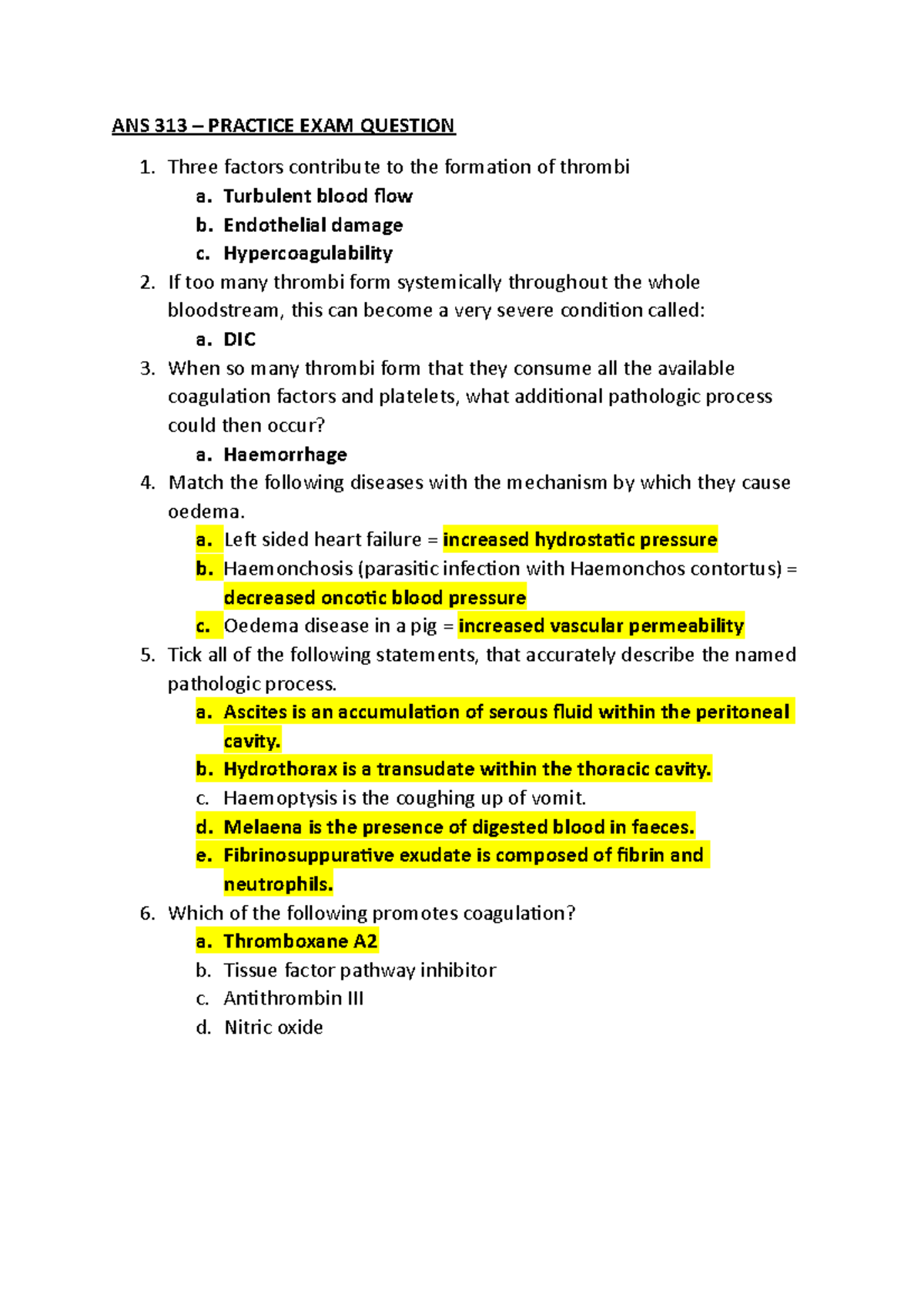 ANS 313 practice exam mock questions - ANS 313 – PRACTICE EXAM QUESTION ...
