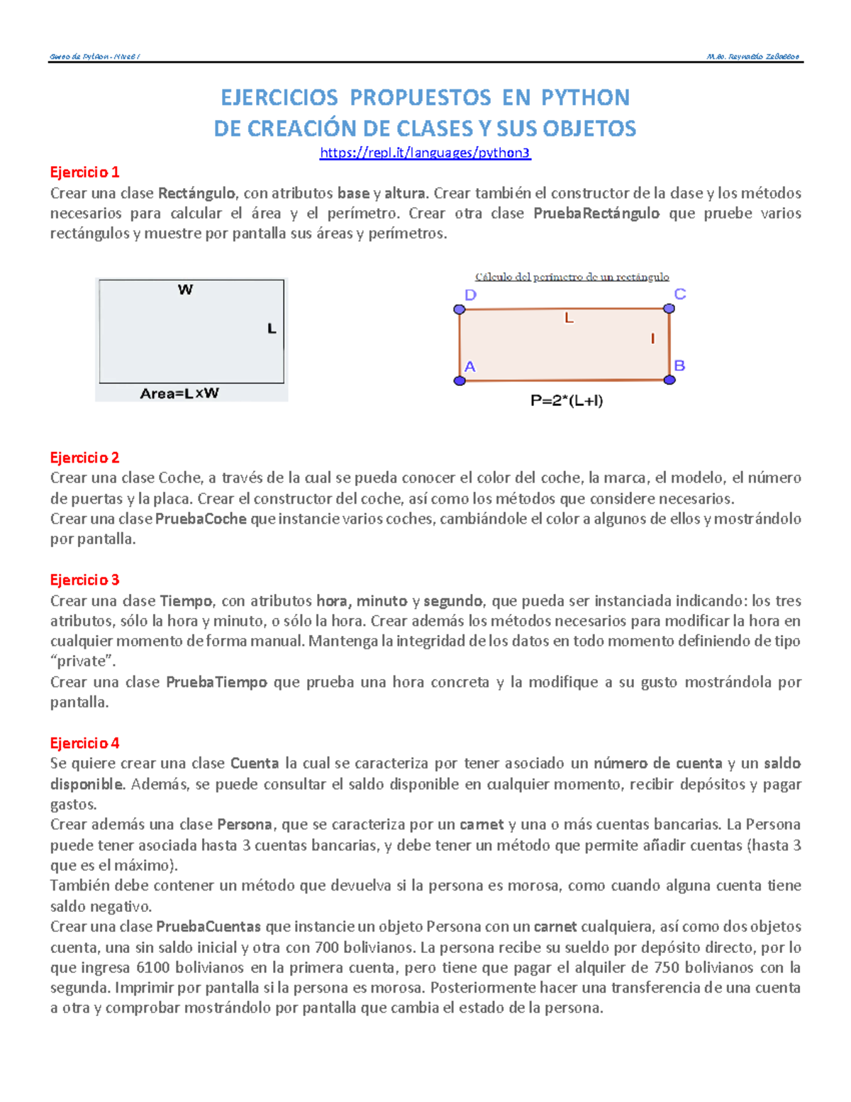 Ejercicios Propuestos POO1 - Curso de Python - Nivel 1 M. Reynaldo ...