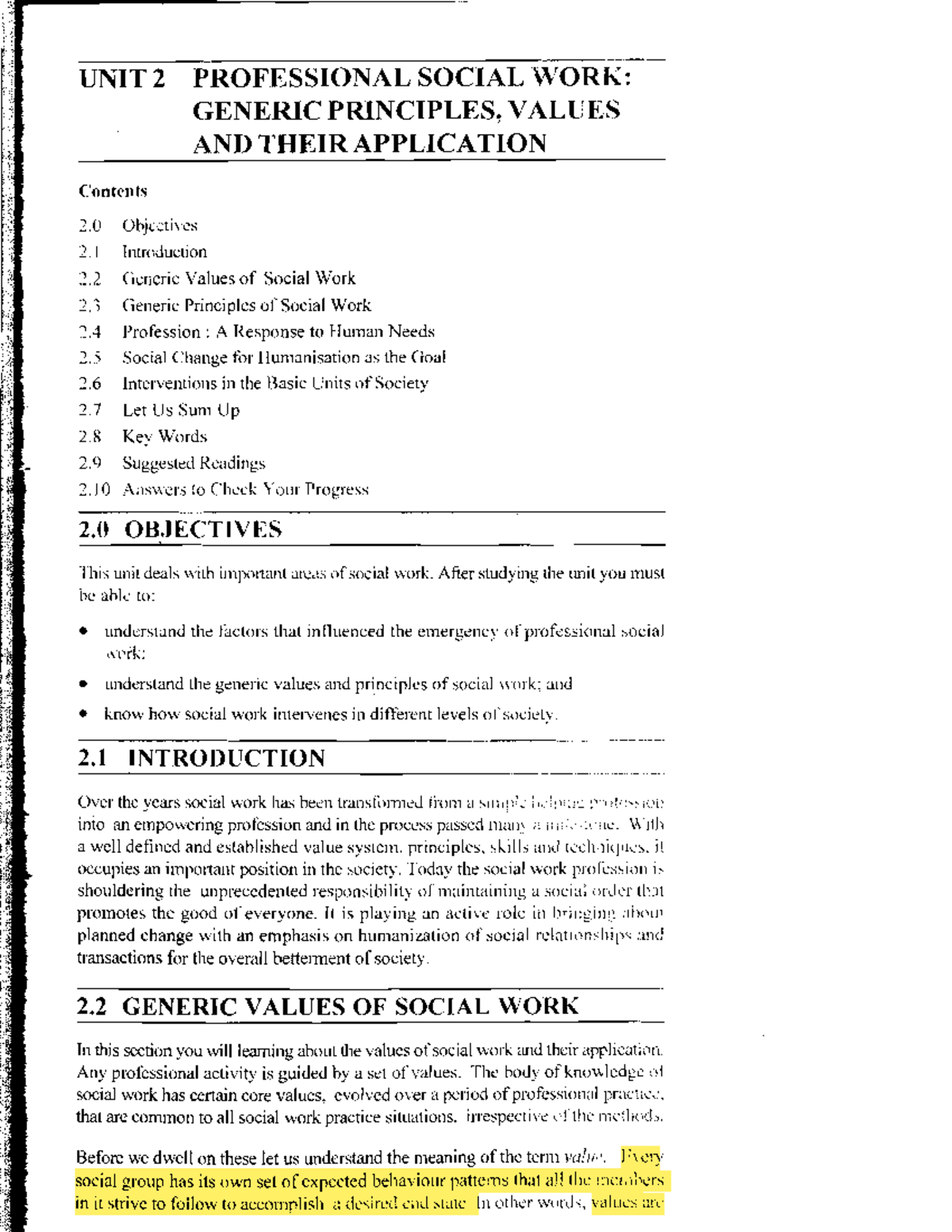 Basics of Social Work - notes - UNIT 2 PROFESSIONAL SOCIAL WORK ...