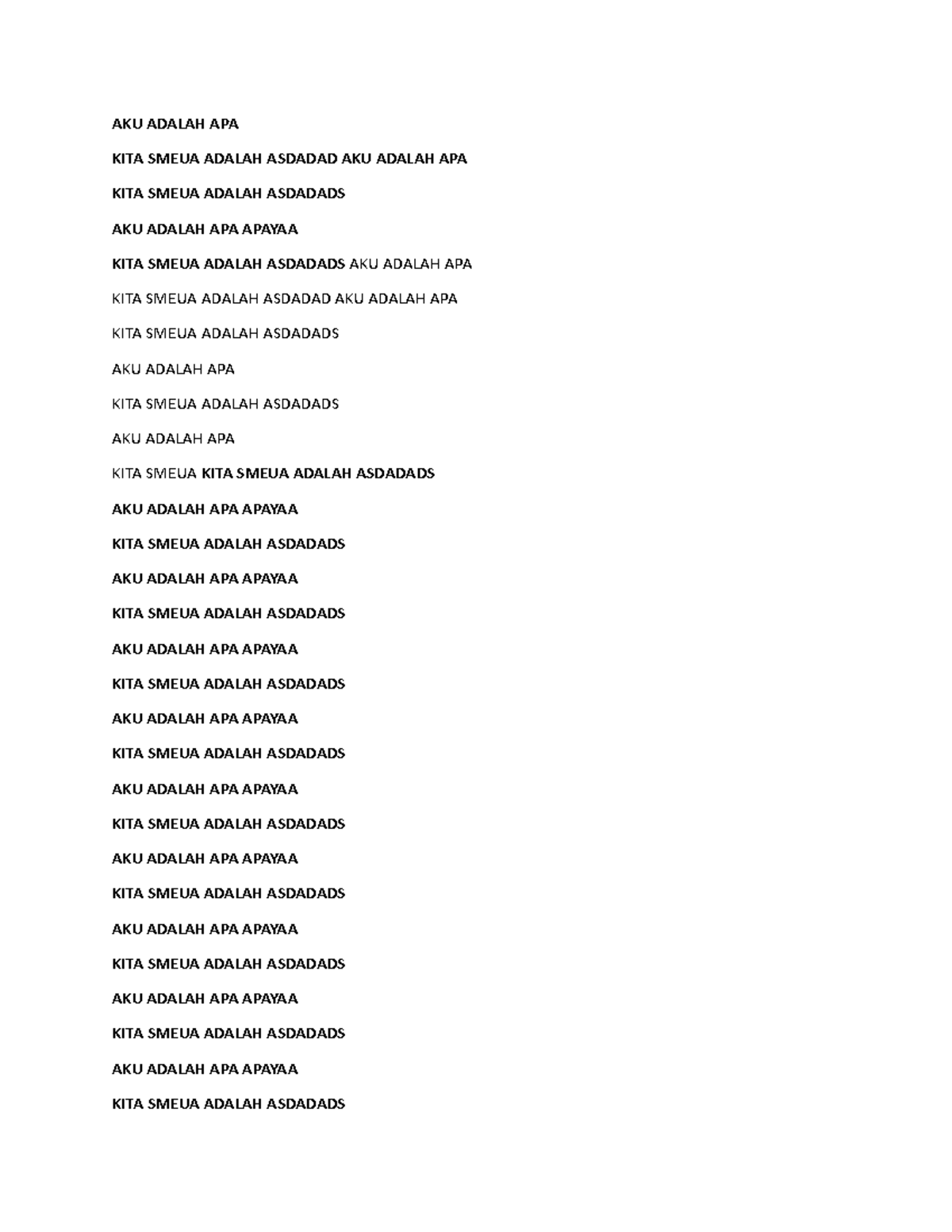 AKU Adalah - asd - AKU ADALAH APA KITA SMEUA ADALAH ASDADAD AKU ADALAH ...