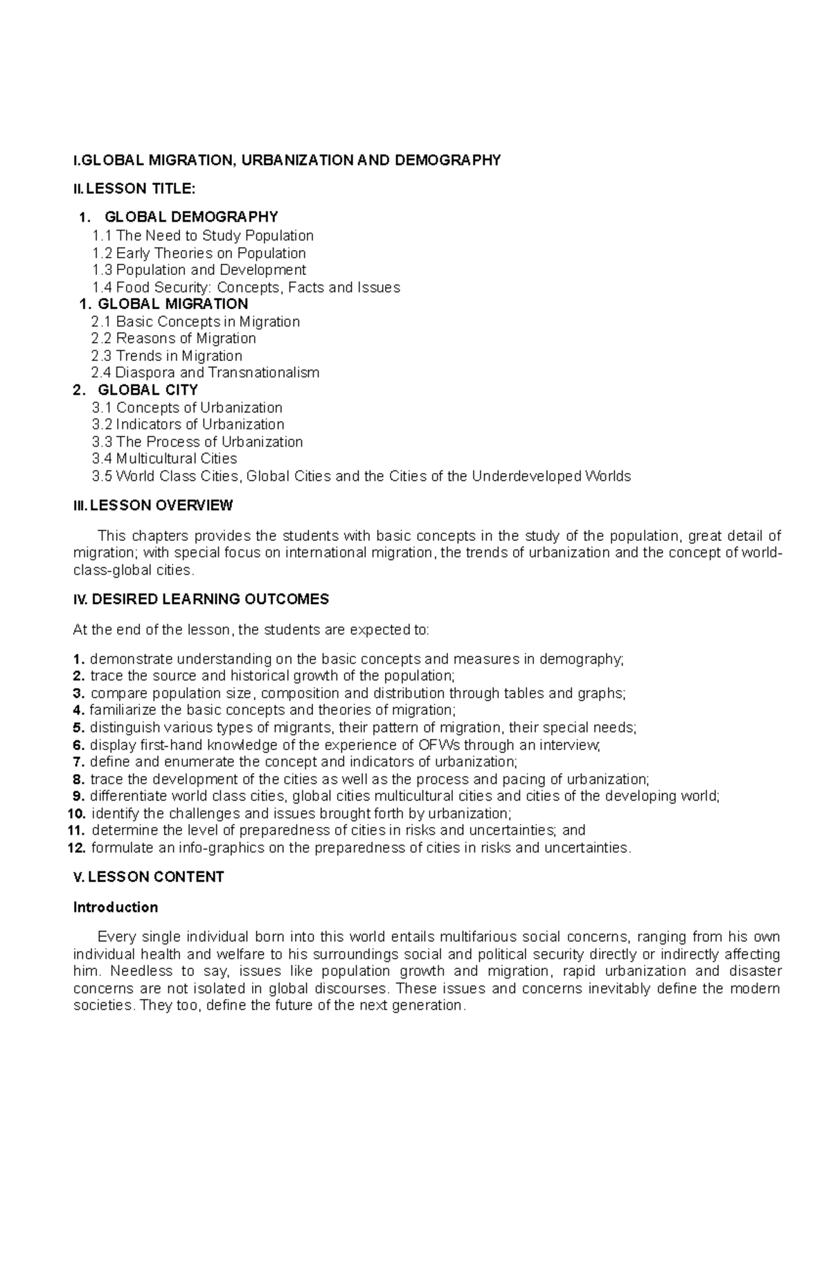 Contem m11 - for your reference - I MIGRATION, URBANIZATION AND ...