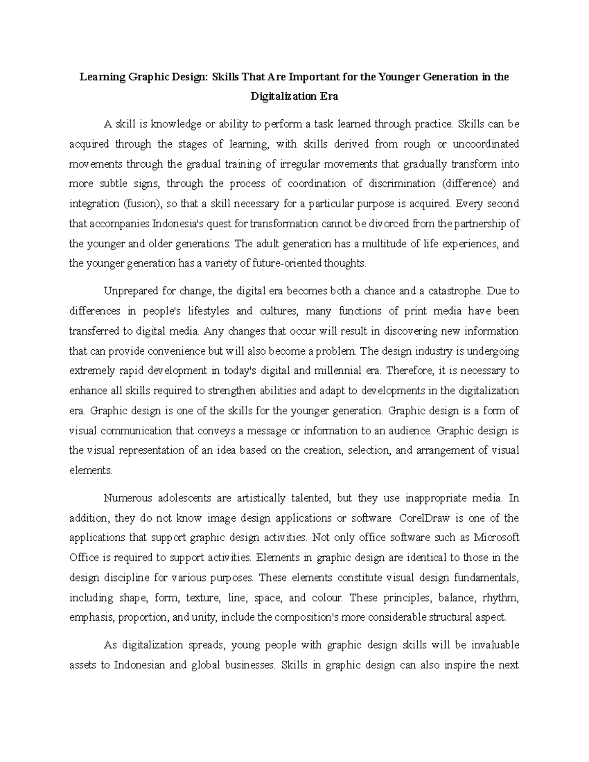 Learning Graphic Design - Skills can be acquired through the stages of ...