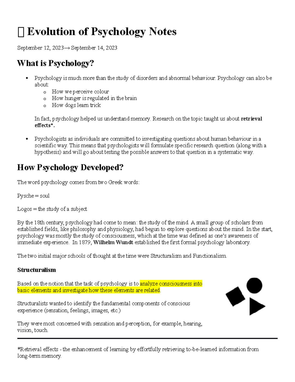 PSYC 1003 - History of Psychology - 🠀 Evolution of Psychology Notes ...