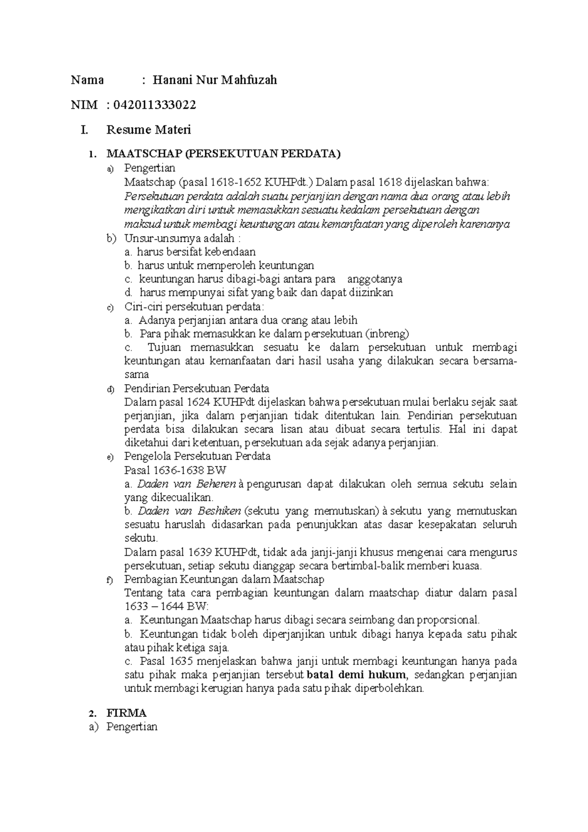 6. resume case (individu) - Nama : Hanani Nur Mahfuzah NIM ...