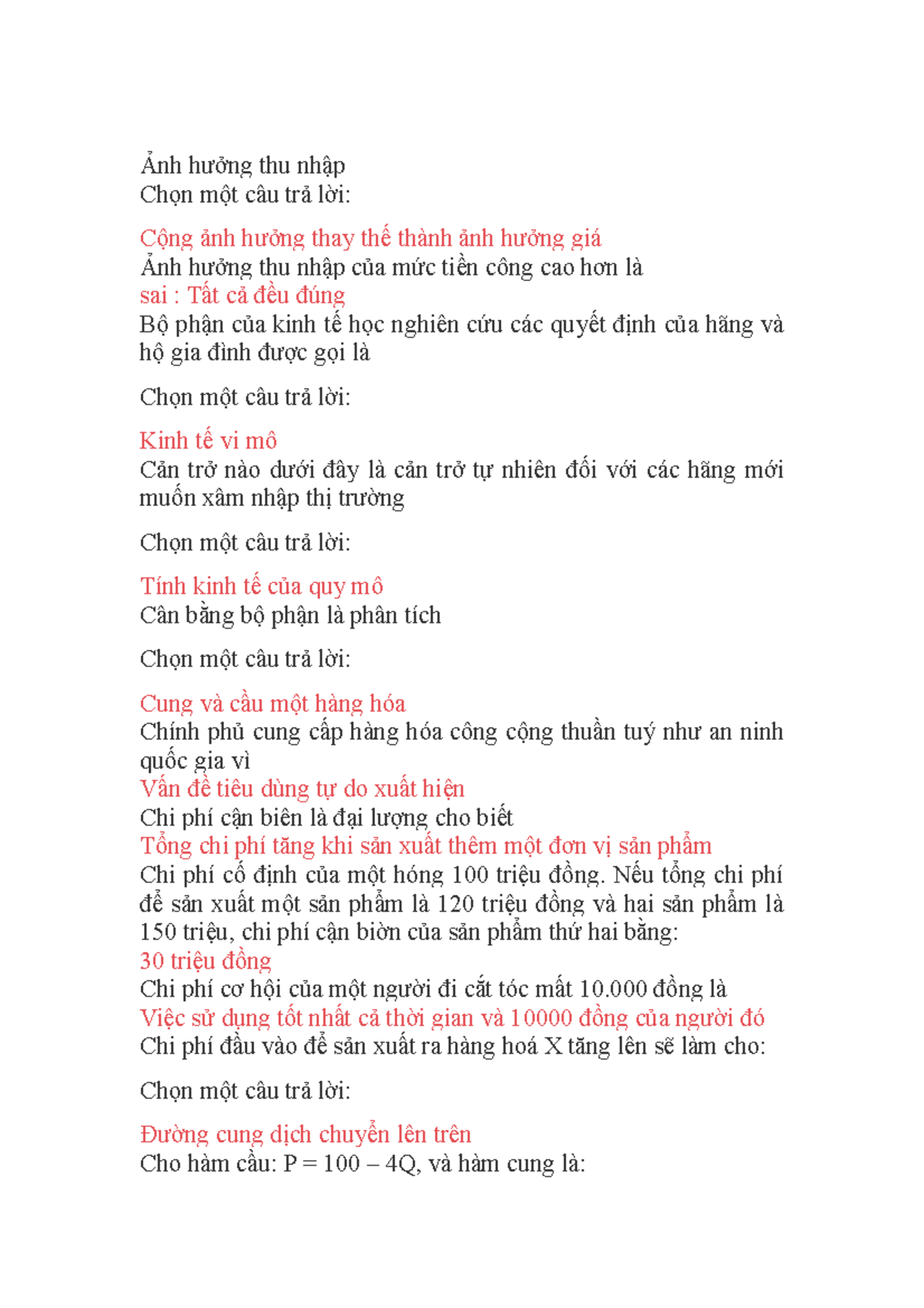 Kinh te mi vo - vbbbbb - Ảnh hưởng thu nhập Chọn một câu trả lời: Cộng ...