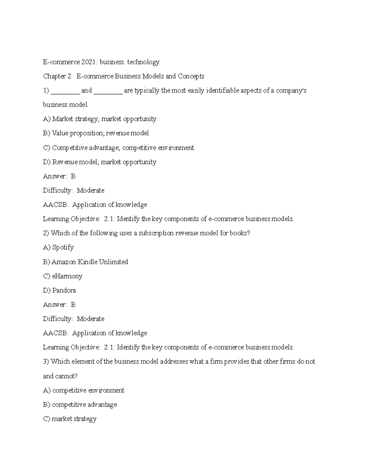 New DOCX Document - E-commerce 2021: business. technology. Chapter 2 E ...