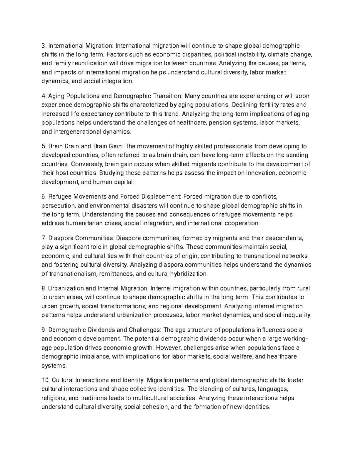 Human Geography-4 - Notes - International Migration: International ...