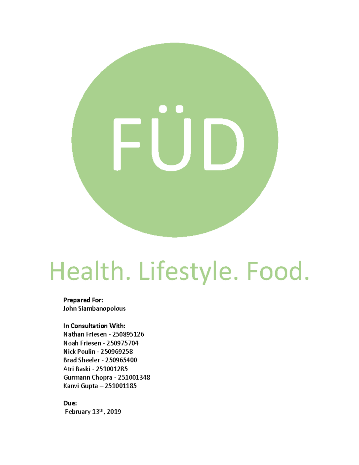 Feasibility [FÜD] - Whole project - Health. Lifestyle. Food. Prepared ...