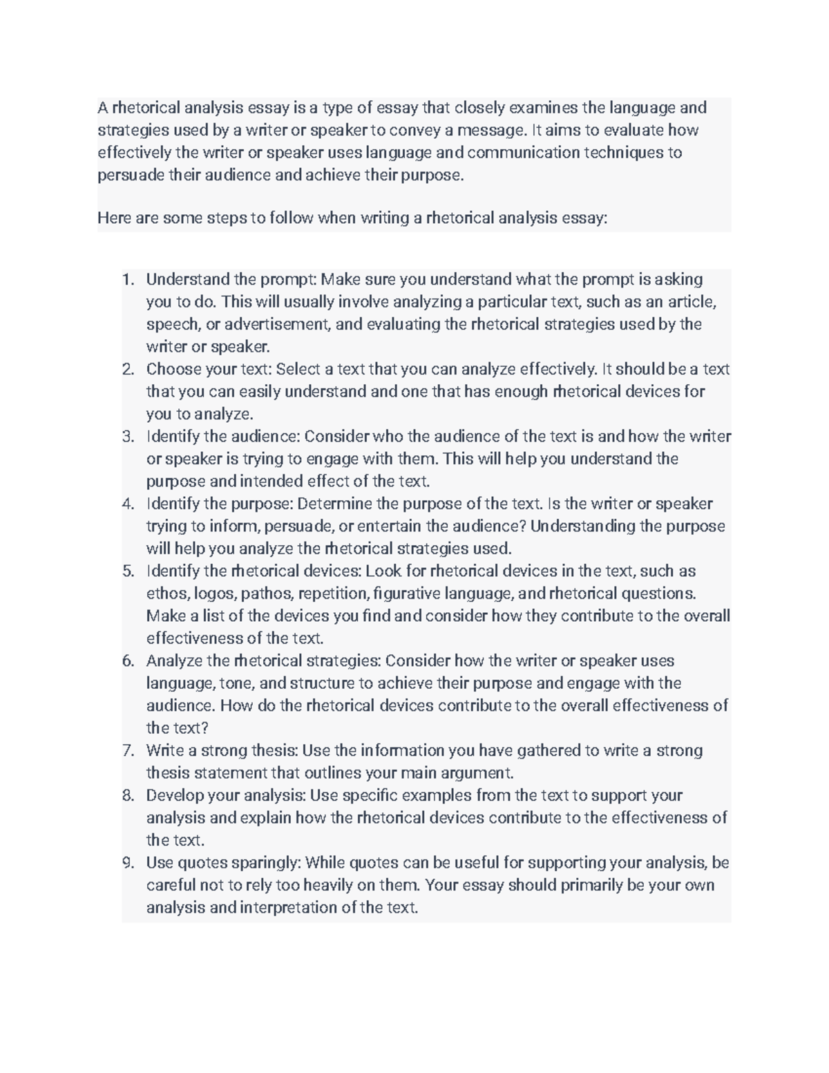 Rhetorical analysis Notes - A rhetorical analysis essay is a type of ...