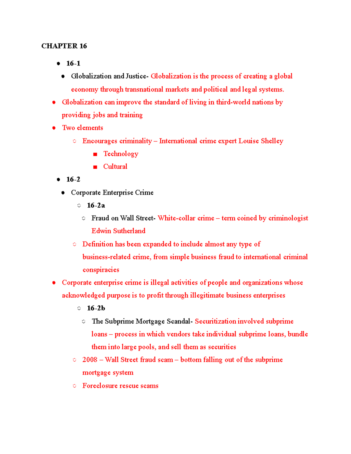 Criminal Justice Notes Chapter 16 - Google Docs - CHAPTER 16 16 ...