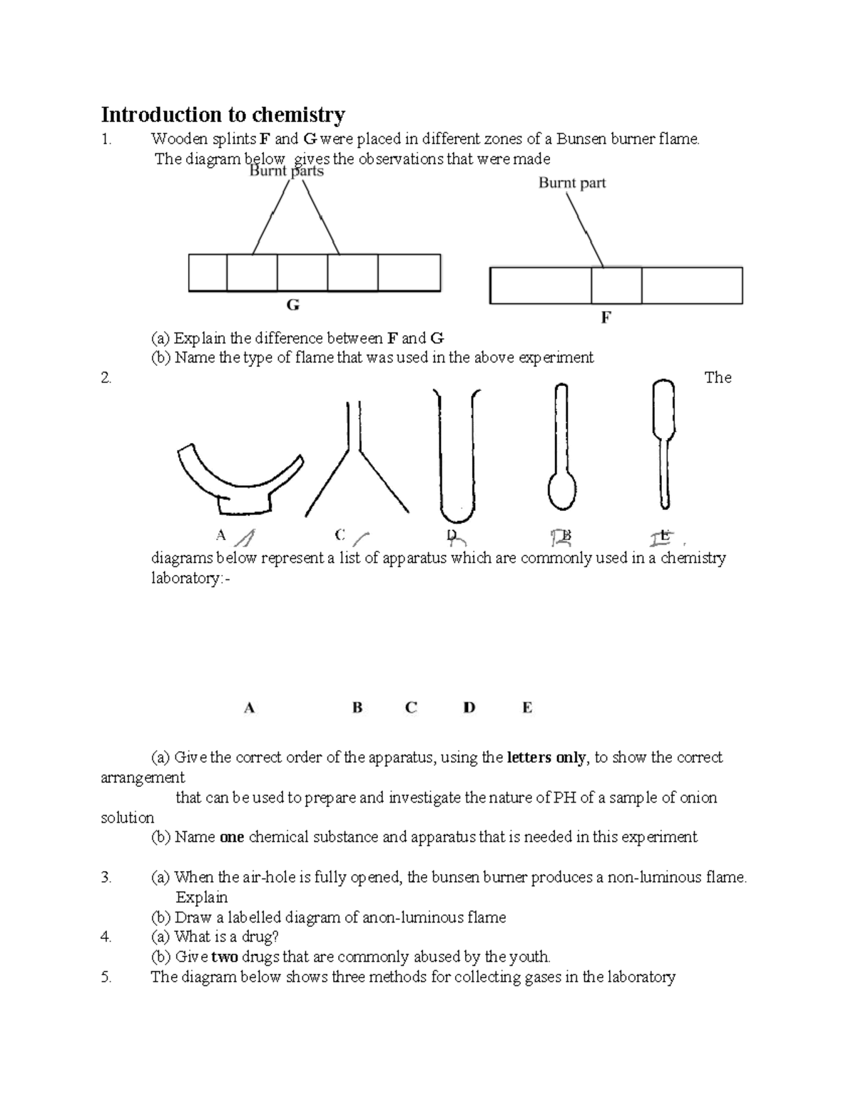 Chemistry FORM 1 Revision Booklet - Introduction to chemistry Wooden ...