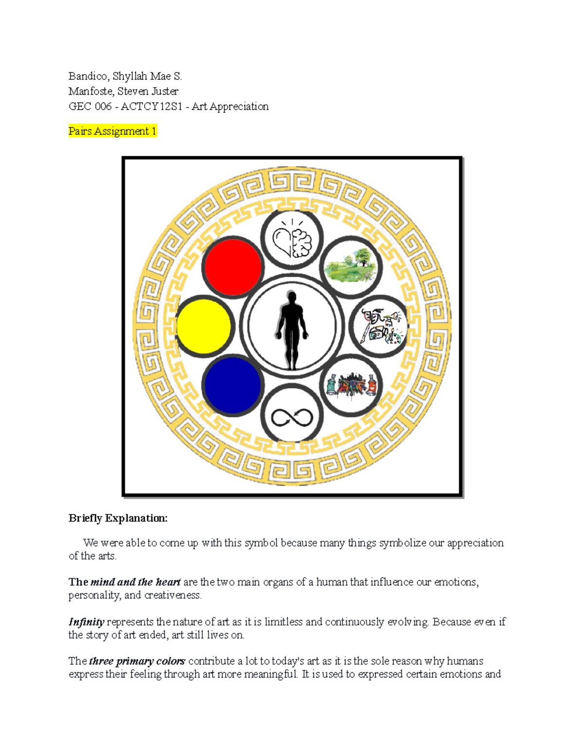 Bandico AND Manfoste Pairs Assignment 1 - Bandico, Shyllah Mae S ...