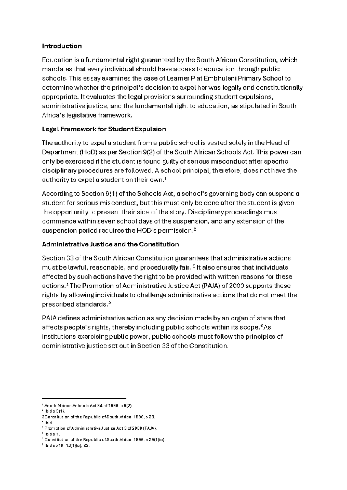 EDL3703 - ASSIGNMENT 1 - Introduction Education is a fundamental right ...