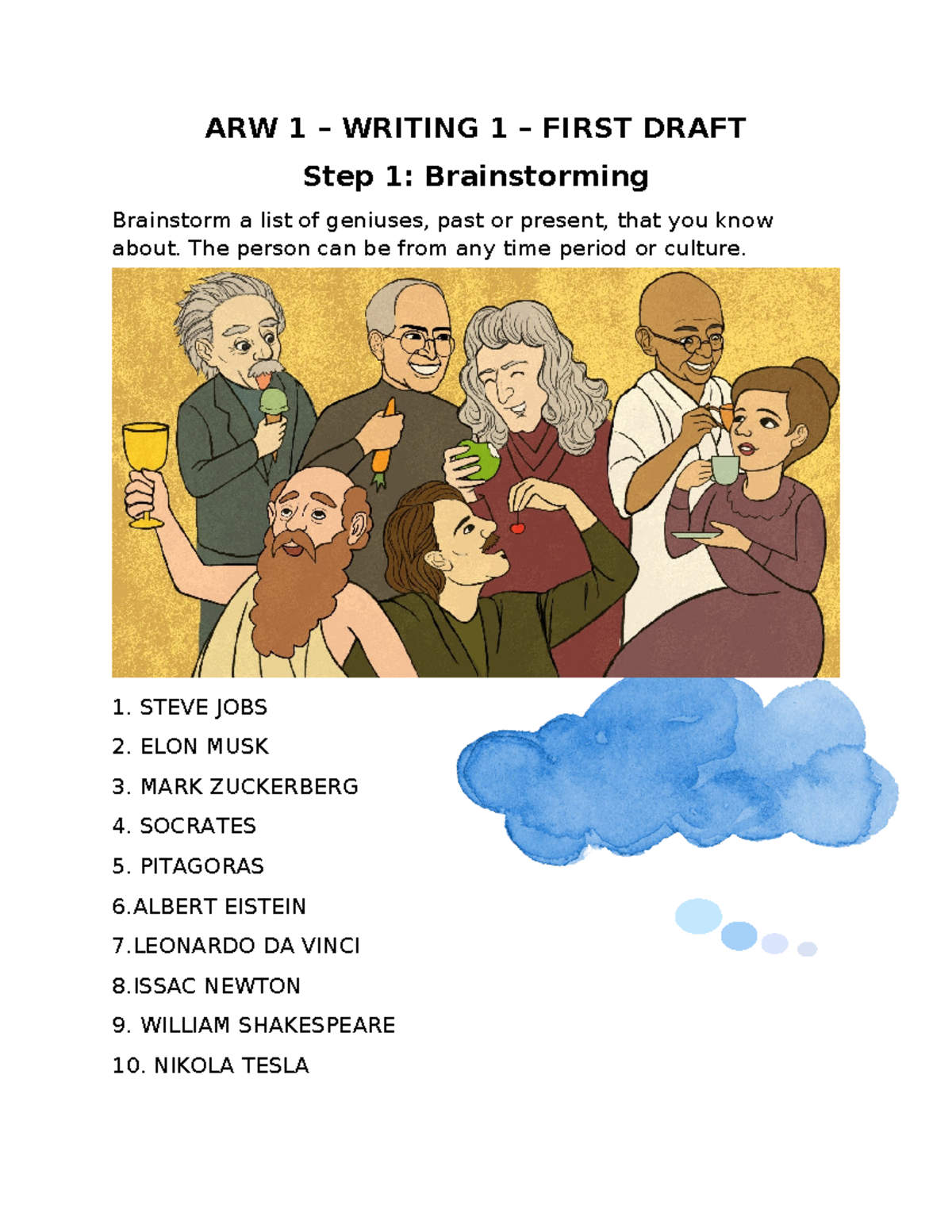 ARW 1 - First Draft W1 - ARW 1 – WRITING 1 – FIRST DRAFT Step 1 ...