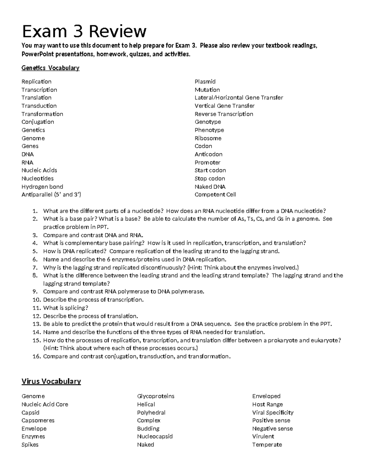 Exam 3 Review - lolol - Exam 3 Review You may want to use this document ...