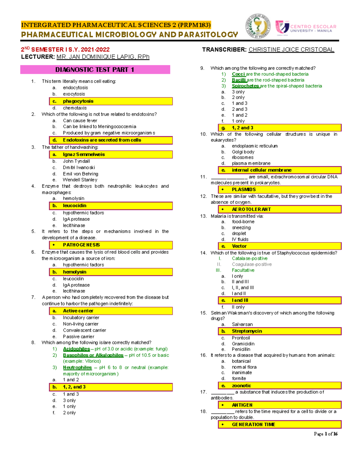 Microbiology Compiled- Diagnostic- Tests - INTERGRATED PHARMACEUTICAL ...