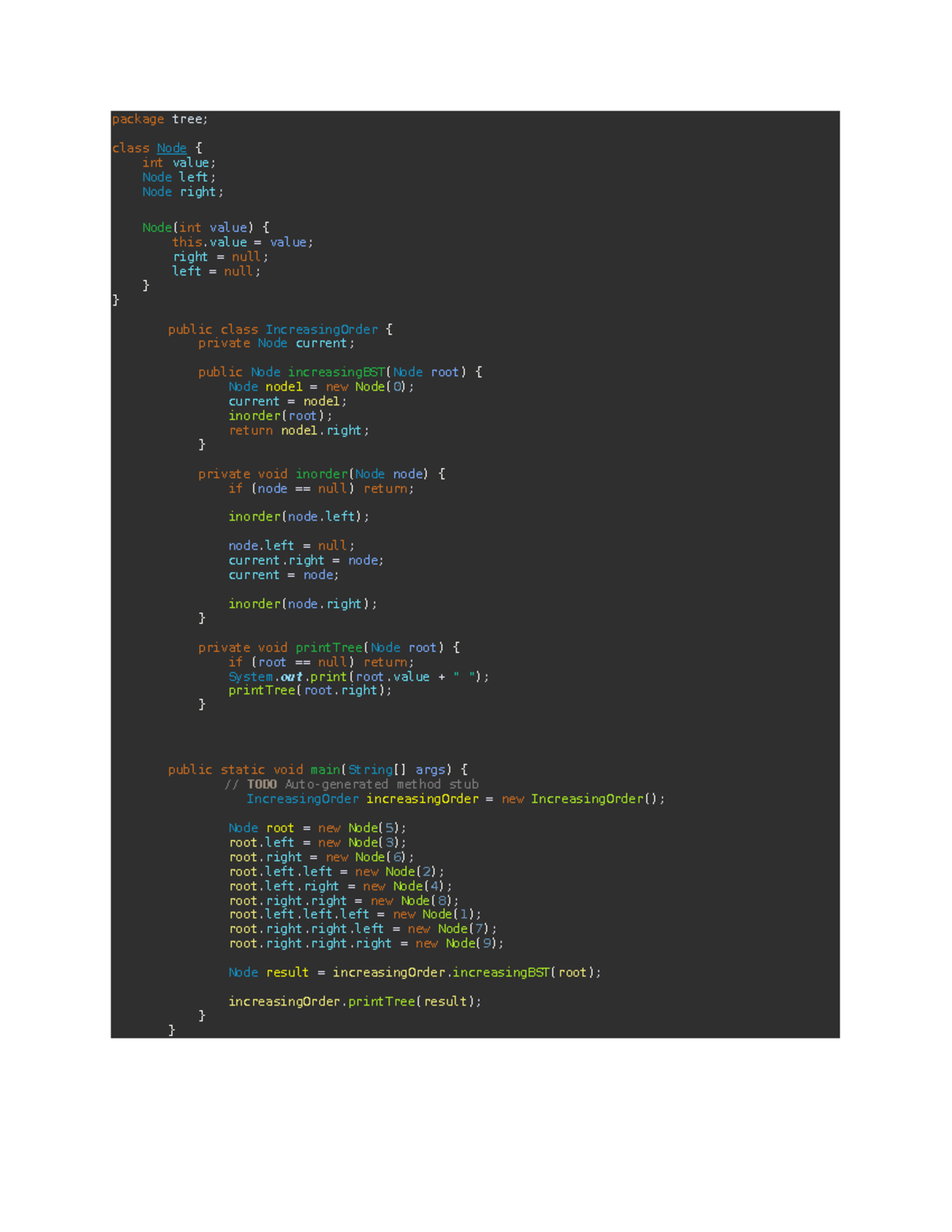 Bbst - class Node { int value; Node left; Node right; Node(int value) { this = value; right ...