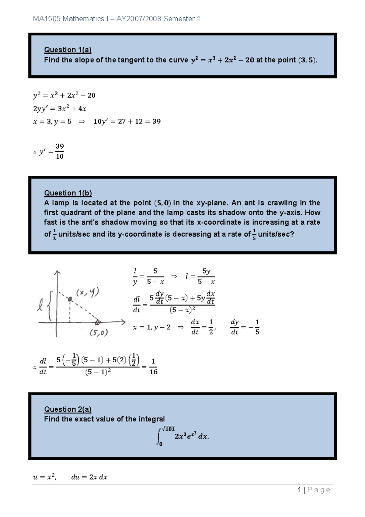 MA1505 0708 - MA1505 - NUS - Studocu