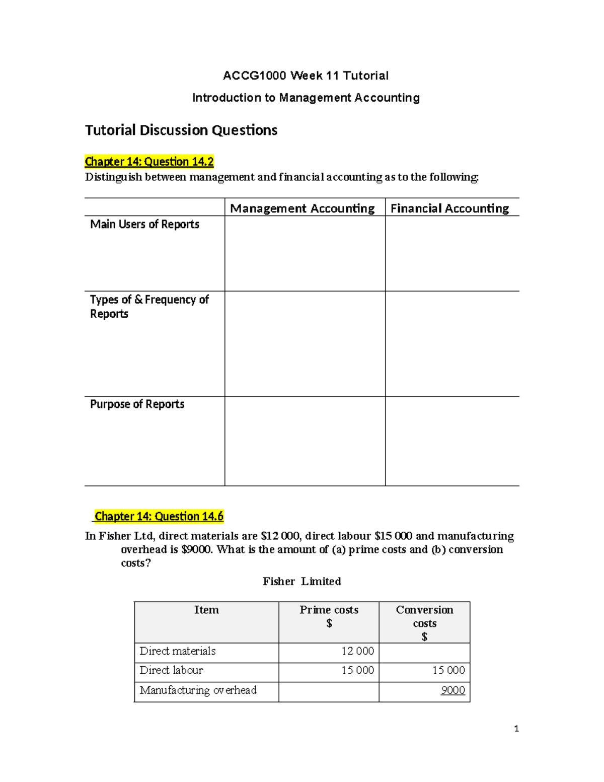 Accounting - Week 11 Tutorial student workbook - ACCG1000 Week 11 ...