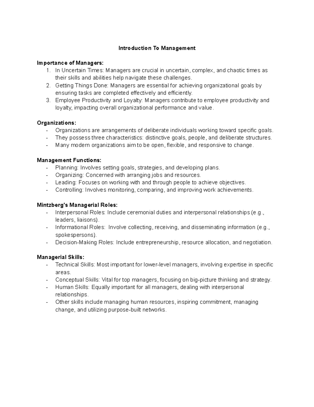 Management - Introduction To Management - Introduction To Management ...