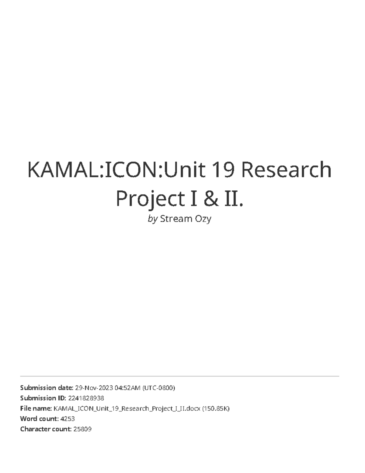 Kamal ICON Unit 19 Research Project I & II - KAMAL:ICON:Unit 19 ...