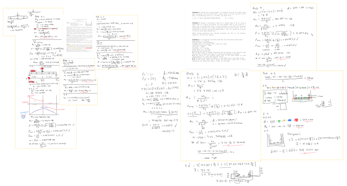 PROB SET 2 RCD - Problem set of singly reinforced concrete design - Prob PL Problem 4: Design ...