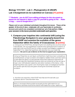 Lab 9 - Ecology 1 Fall 22 (Skill-Building) - Student Instructions ...